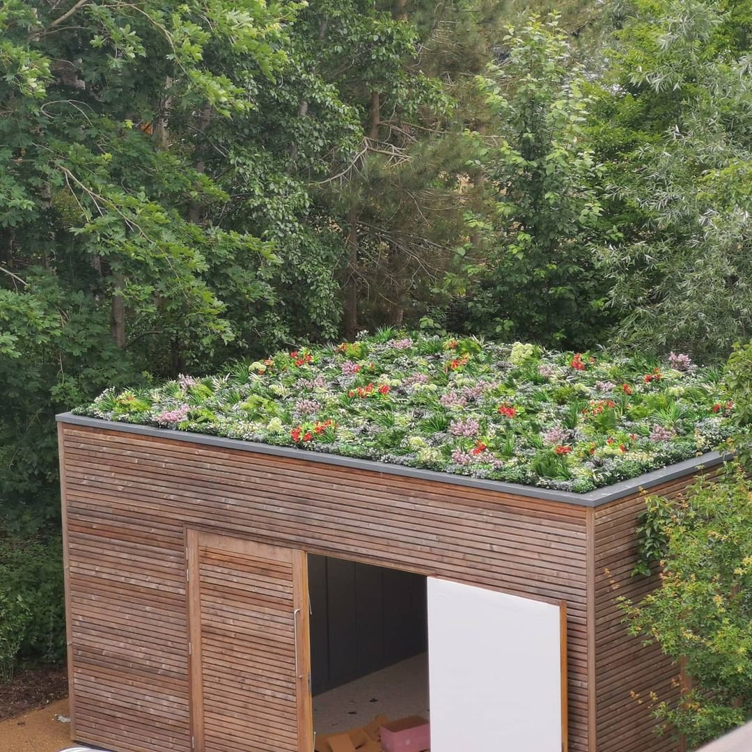 Faux Rooftop Greenery - Residential Green Roof with Artificial Plants