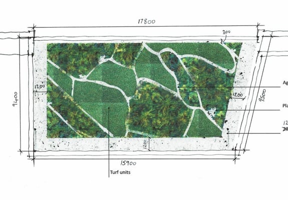 Faux Rooftop Greenery - Residential Green Roof with Artificial Plants